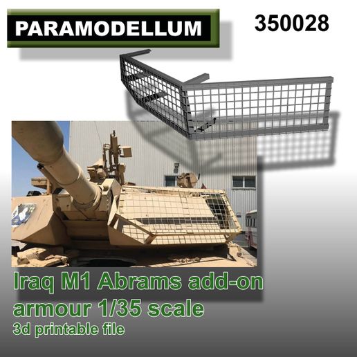 🇪🇸 350028 Iraqi M1A1 Abrams addon armour cage 1/35 scale・Free STL File ...
