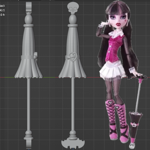 Fichier STL Draculaura Parapluie / Parasol de base・Modèle pour impression 3D à télécharger・Cults