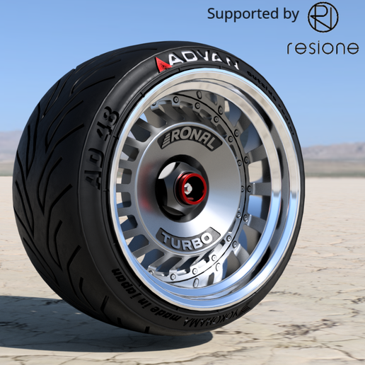 🚗 Ronal TURBO custom style rims 18 inch for diecast and scale models ...