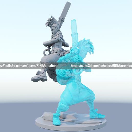 Archivo STL ekko Modelo impreso en 3D de League of Legends 🎲 (OBJ)・Plan imprimible en 3D para ...