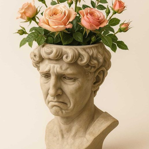 david statue head planter