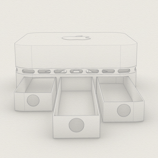 🍎 Mac Mini or Mac Studio drawers - Base Mac Mini - Mac Studio・ STL File ...