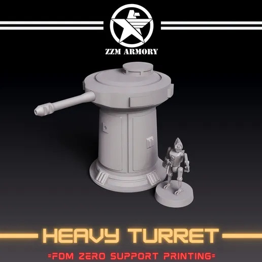 🆓 **FREE** HEAVY TURRET・Free STL File for ・Cults