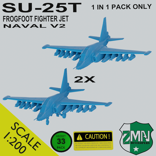 🛩️ SU-25T NAVAL FROGFOOT V2・ 3D File for ・Cults