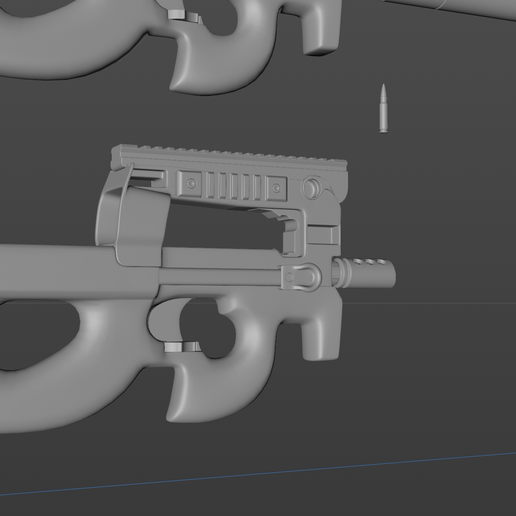 OBJ file Belgian P90 submachine gun 3D model material-2 🔫 ・3D print ...