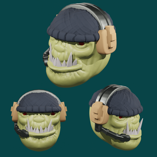 🆓 Realistic Ork Heads Sample Pack・Free 3D File for 3D printing・Cults