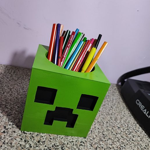 ️ creeper-minecraft pencil holder・Free STL File for 3D printing・Cults