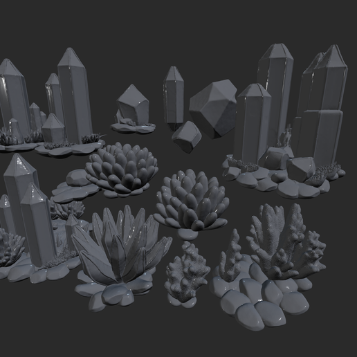 🔮 Magical Crystals Pack – Stylized Fantasy Crystal Clusters 3D ...