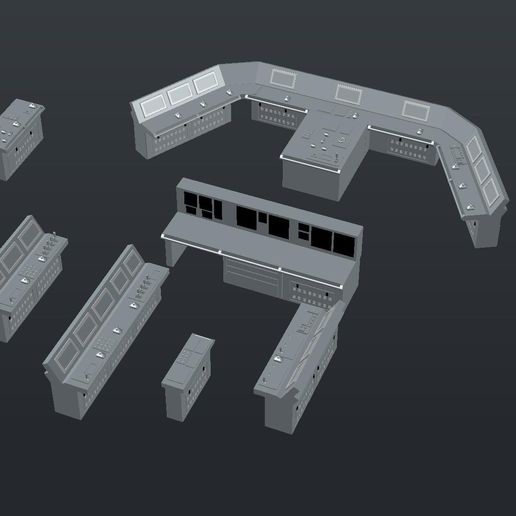 🚢 1:50 Ship Command Consoles Set・ STL File for 3D printing・Cults