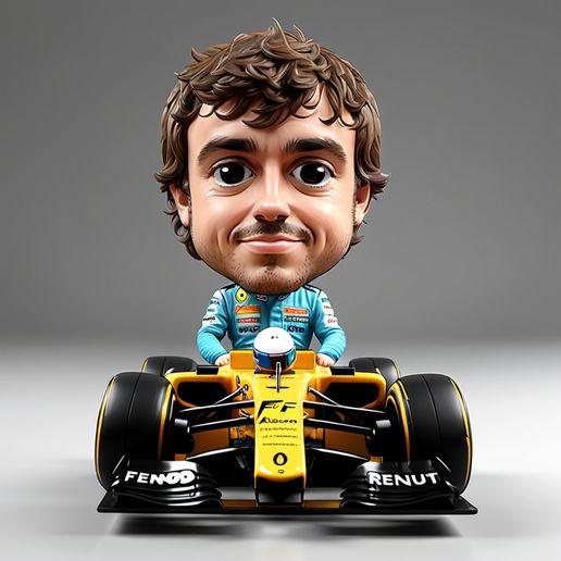STL file Fernando Alonso F1 🚗 ・3D print design to download・Cults