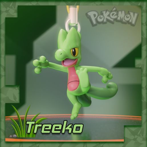 STL file Pokemon: Treeko Keychain 🐉 (OBJ and 3MF)・Design to download ...