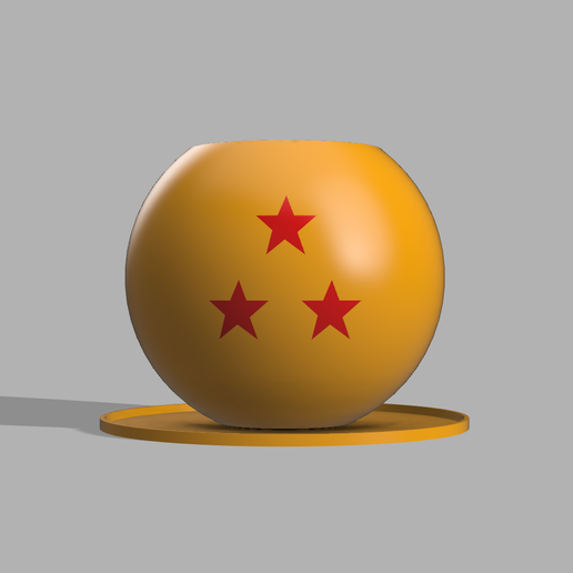 🐉 Dragon ball (Three Star) PlantPlot || Esfera del Dragon (Tres Estrellas) Maceta・ STL File for ...