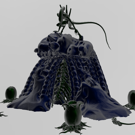 👽 ALIEN xenomorph eclosion・Free OBJ File for 3D printing・Cults