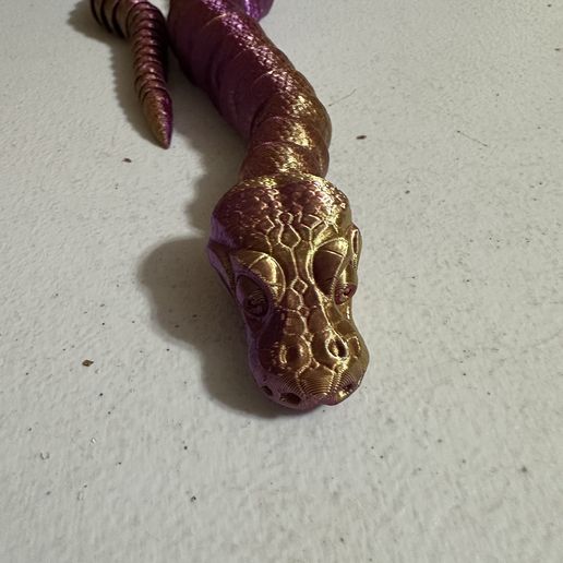 3D printable Ball Python Snake articulated toy, print-in-place body ...