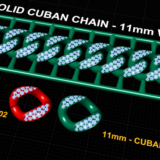 🔒 11mm wide Cuban chain - Lock box not included 3D print model・ STL ...