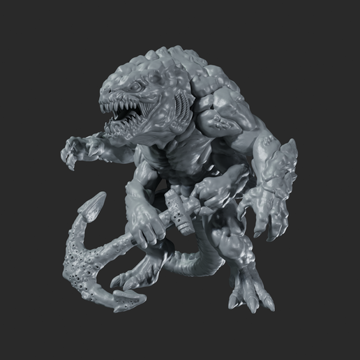 👹 4 Armed Sea Creature With Anchor Monster Figure v2・ STL File for 3D ...