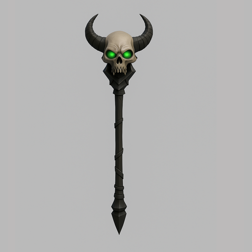 🎲 Necromancer’s Staff - Tabletop RPG・Free STL File for 3D printing・Cults