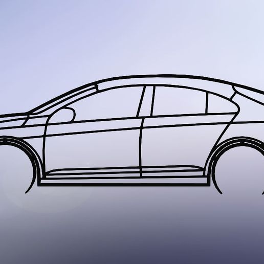 STL file line art Vw passat CC, 2d art vw passat CC, wall VW passat cc ...