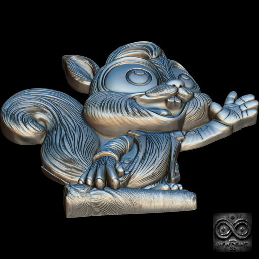 📁 Cartoon Squirrel Relief STL file for 3d printing or CNC・Free STL File ...