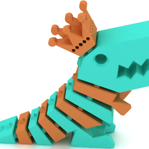 🤴 Blocky King Dinosaur – 3D Printable Character Toy Model・ STL File for ...