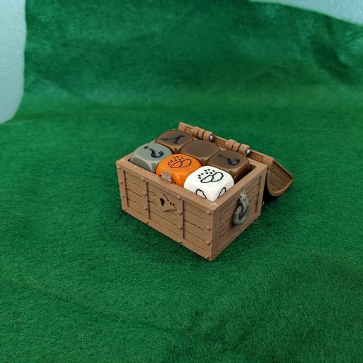 🎲 Treasure Chest for D6 Dice・Free STL File for 3D printing・Cults