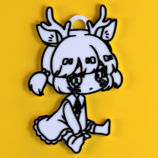 STL file llavero anime Chica Ciervo - Shikanoko llaveros 🗝️ ・3D printer ...
