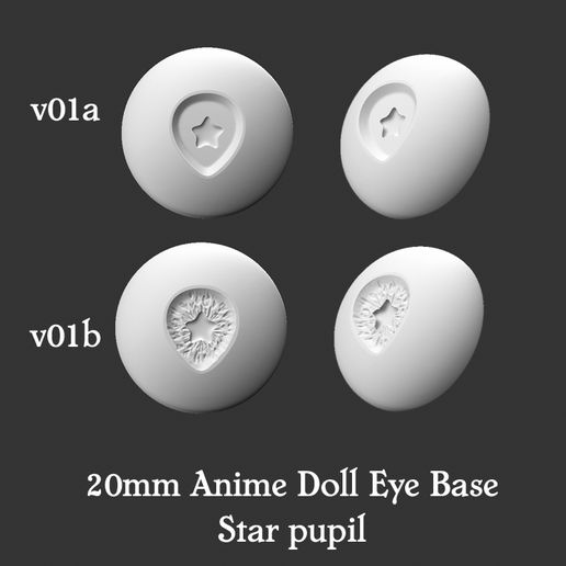 ⭐ 20mm star pupil eye base for BJD and Smart doll・ 3D File for ・Cults