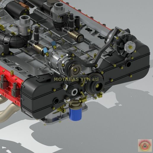 💭 FERRARI 512 TR - ENGINE・ STL File for 3D printing・Cults