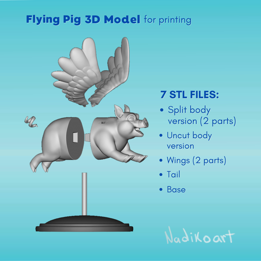 Archivo STL Flying Pig 3D Model 🐖 ・Diseño imprimible en 3D para ...