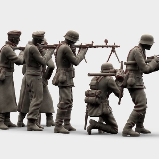 🫡 German Soldiers with mg38 and Faustpatrone・ STL File for 3D printing ...