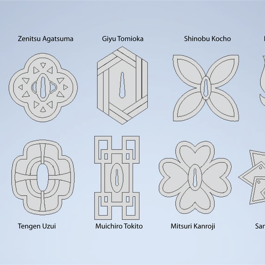 🚗 Demon Slayer - Handguards/Tsuba・ STL File for ・Cults