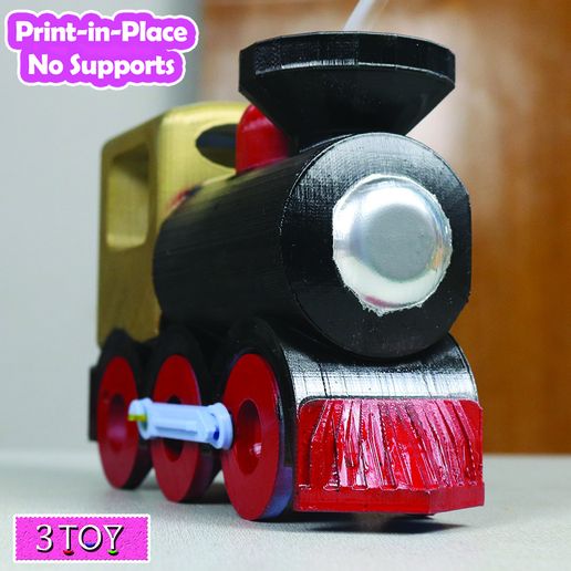 STL file Steam Train Engine Print in Place 😤 ・3D printable design to ...