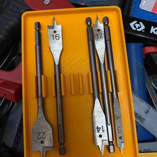Free STL file Flat Wood Bits organizer (Feather drill bits) 🪵 ・3D ...
