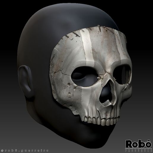 👻 Ghost Mask MW3 Simon Riley (Highly Accurate) - STL model 3D print file・ STL File for 3D ...