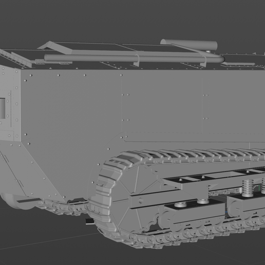 🪖 Digital model of the French "Saint Chamond" tank・ OBJ File for 3D ...