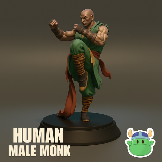 ♂️ Human Male Monk・ STL File for 3D printing・Cults