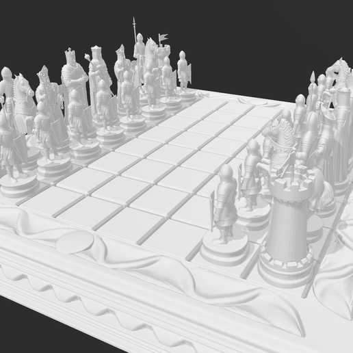 ♟️ KNIGHTS TEMPLAR CHESS + BOARD FOR COLLECTORS・ STL File for 3D ...