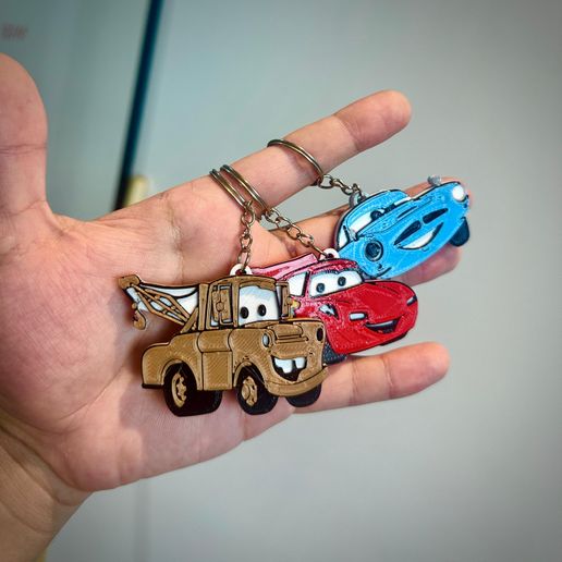 3D file CARS MOVIE CARS COMBO KEYRING PACK X8 | MOVIE CARS KEYRING PACK X8 🎬 ・3D printer model ...