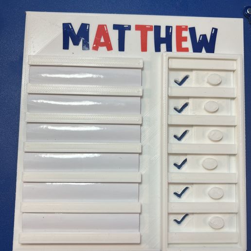 📊 Kids Chore Chart・ STL File for ・Cults