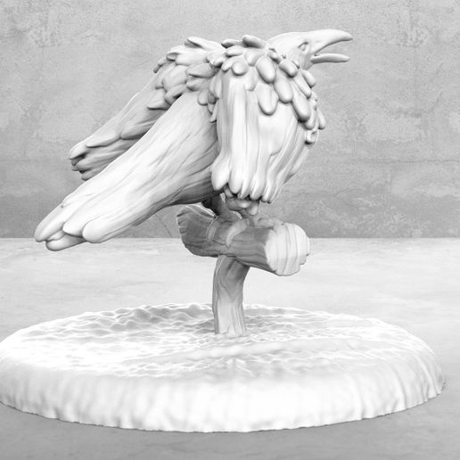 🐦 Raven - Action Pose - Tabletop Miniature・ STL File for ・Cults