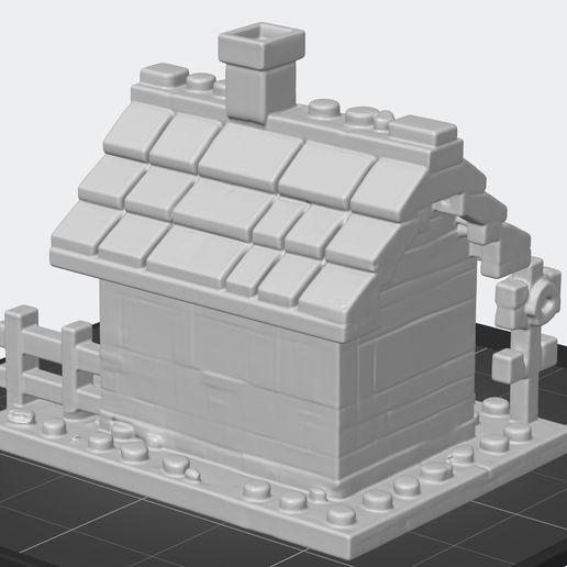 🏠 Country side house LEGO style・Free STL File for 3D printing・Cults