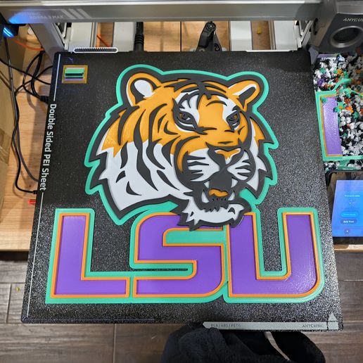 🏈 LSU Tigers Logo Lightbox・3D Print with the Anycubic Kobra 3 Max 3D ...