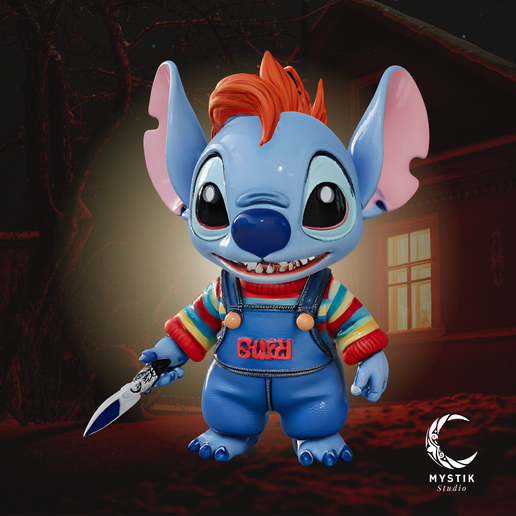 👾 Stitch Chucky - Chibi Version of Adorable Horror・ STL File for 3D ...