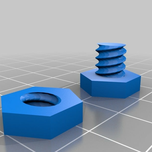 🔩 Nut and Bolt・Free STL File for ・Cults