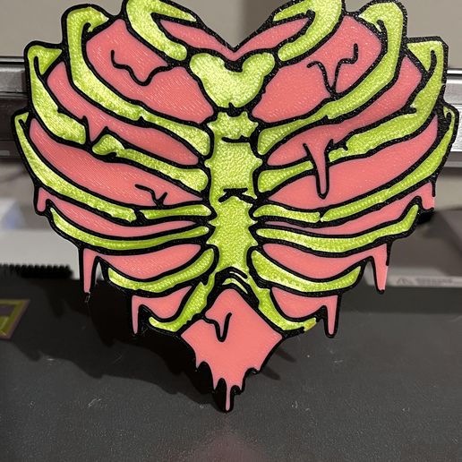 💀 Skeleton Melting Heart・ 3MF File for 3D printing・Cults