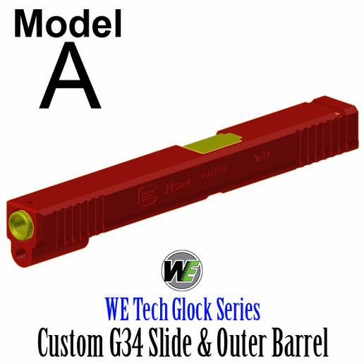 🔫 WE Tech or TM Clones Airsoft Toy Glock 17 Glock 34 Series Slide ...