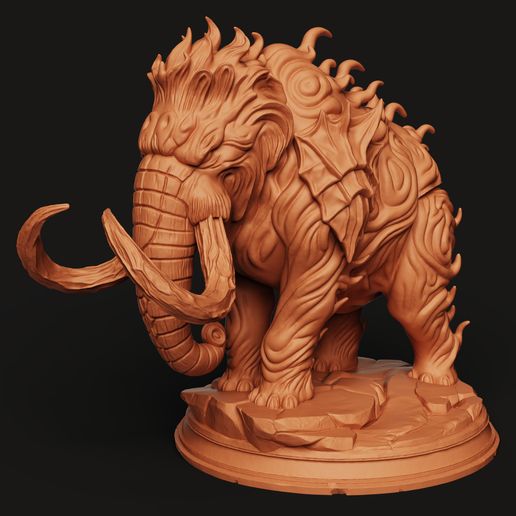 🦣 Magma Mammoth Behemoth | Fantasy Elemental Creature | Prehistoric ...