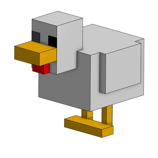 STL file Minecraft Chicken 🐔 ・Template to download and 3D print・Cults
