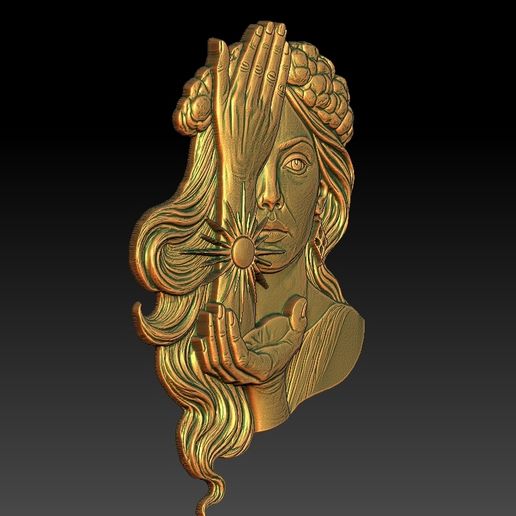 👧 Girl picture CNC Relief Model・ STL File for 3D printing・Cults