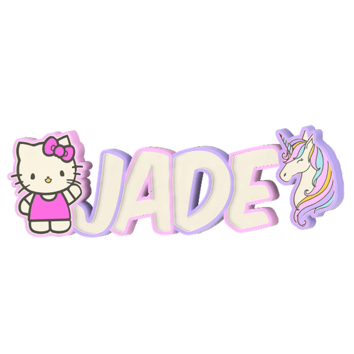 👋 First name LED TO ASSEMBLE Jade Hello Kitty・ STL File for 3D printing ...